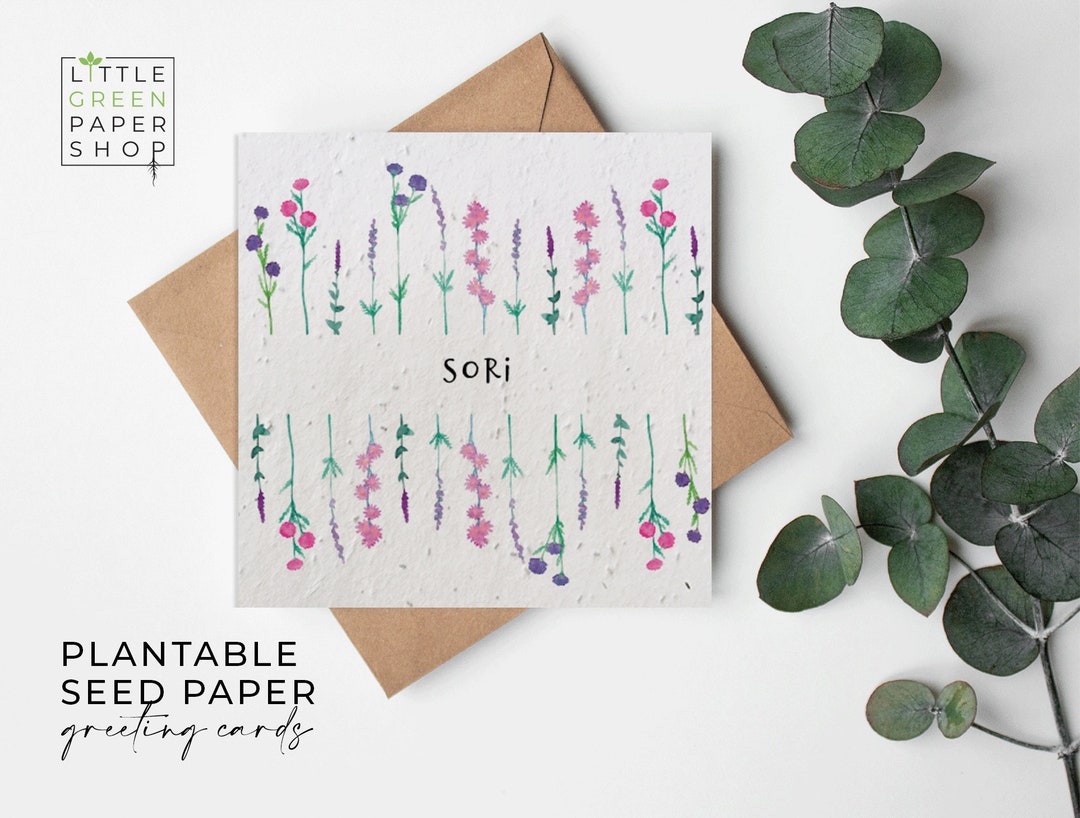 FLOWER Seed Paper, Seed Paper Cards, Printed Seed Card, Eco-friendly ...