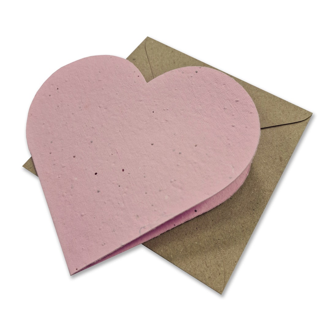 Seed Paper HEART CARDS, Mini Note Cards, Seeded Cards, Plantable Seed ...