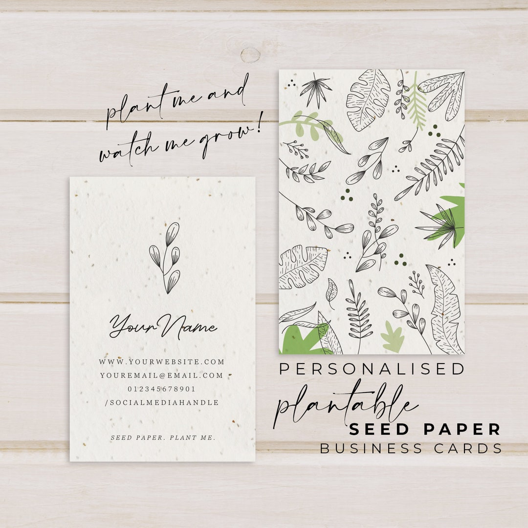 Plantable Flower Seed Paper Business Cards 85x55mm CUSTOM PERSONALISED ...