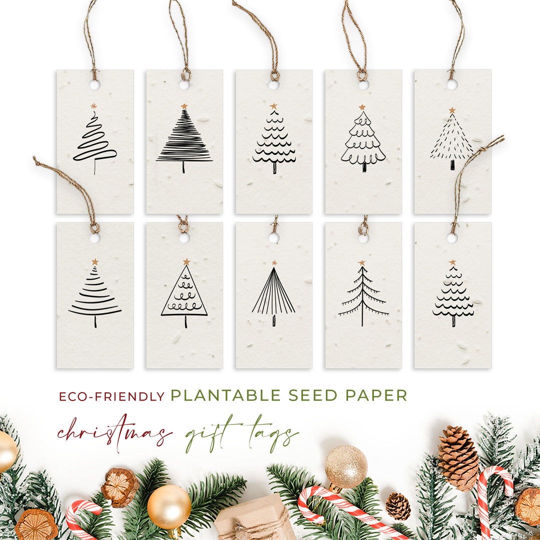 Plantable Seed Paper Gift Tags Christmas Xmas Eco-friendly ...