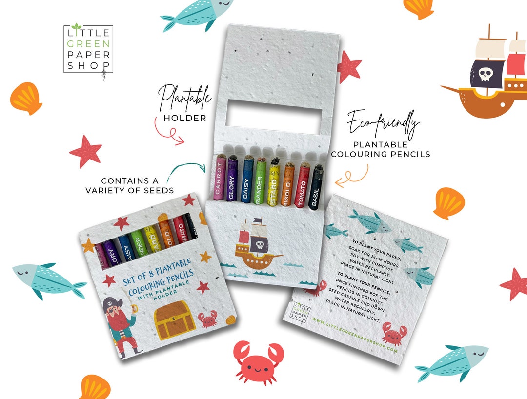 Eco-friendly Recycled Colouring Pencils in Seed Paper Packaging ...