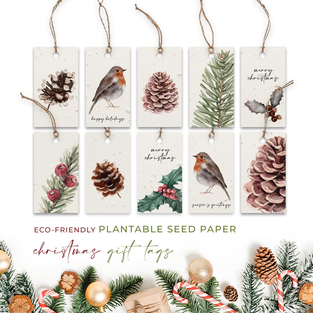Seed Paper Tags, PLANTABLE TAGS, CHRISTMAS Hang Tags, Easter Gift Tags ...