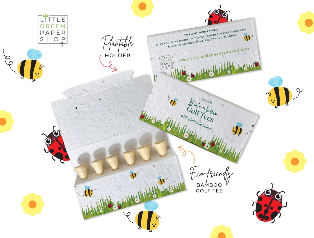 Eco-friendly Bamboo Golf Tees in Plantable Seed Paper Packaging ...