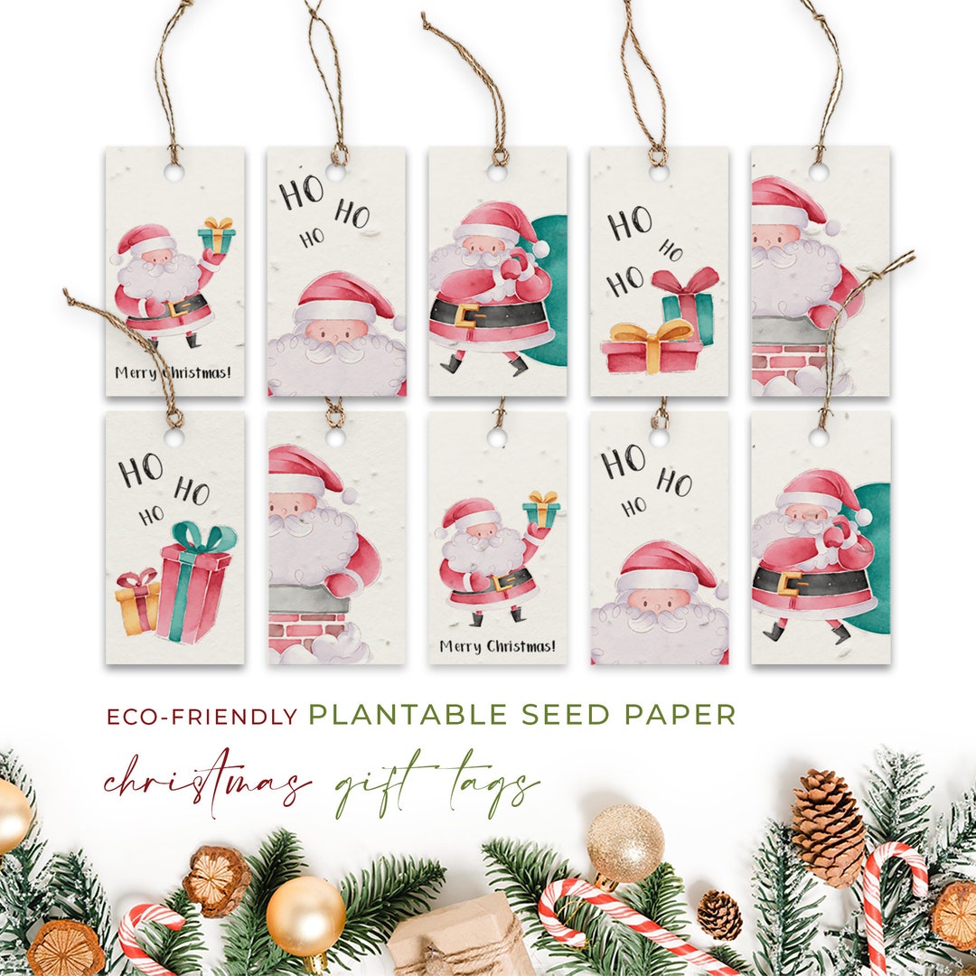 Plantable Seed Paper Gift Tags Christmas Xmas Eco-friendly ...