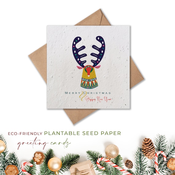 SCANDI Card MERRY CHRISTMAS Card Plantable Seed Cards Seed - Etsy
