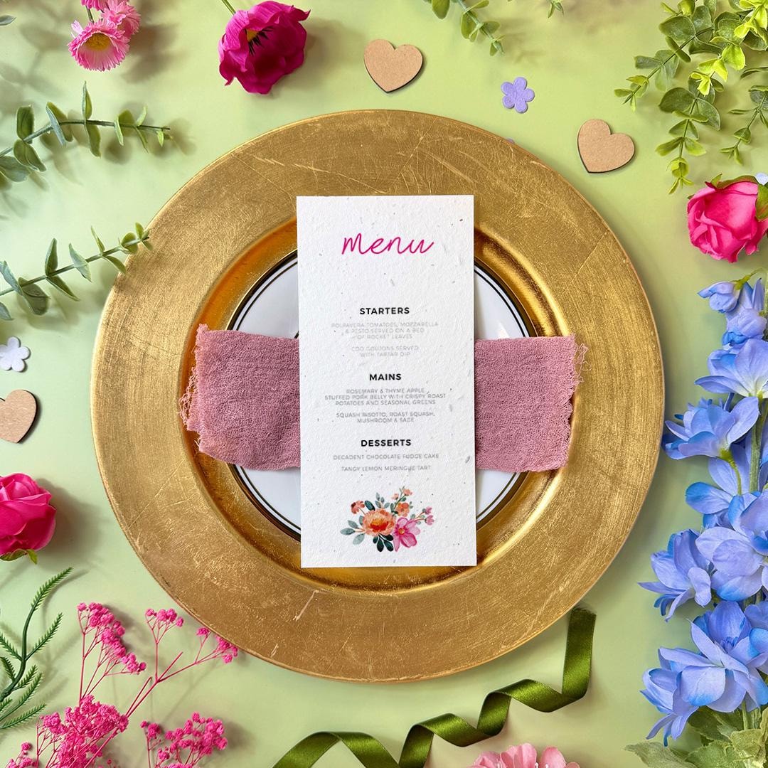 Plantable Seed Paper Wedding Menu | Eco Friendly Biodegradable ...