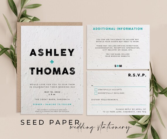 Plantable SEED PAPER Eco-friendly Sustainable Biodegradable | Etsy