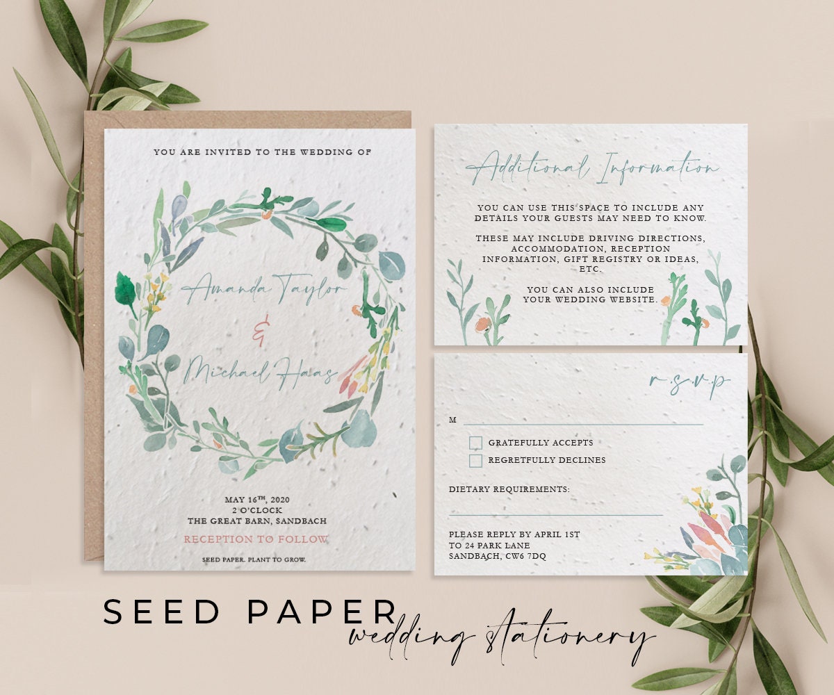 Plantable SEED PAPER Eco-friendly Sustainable Biodegradable - Etsy