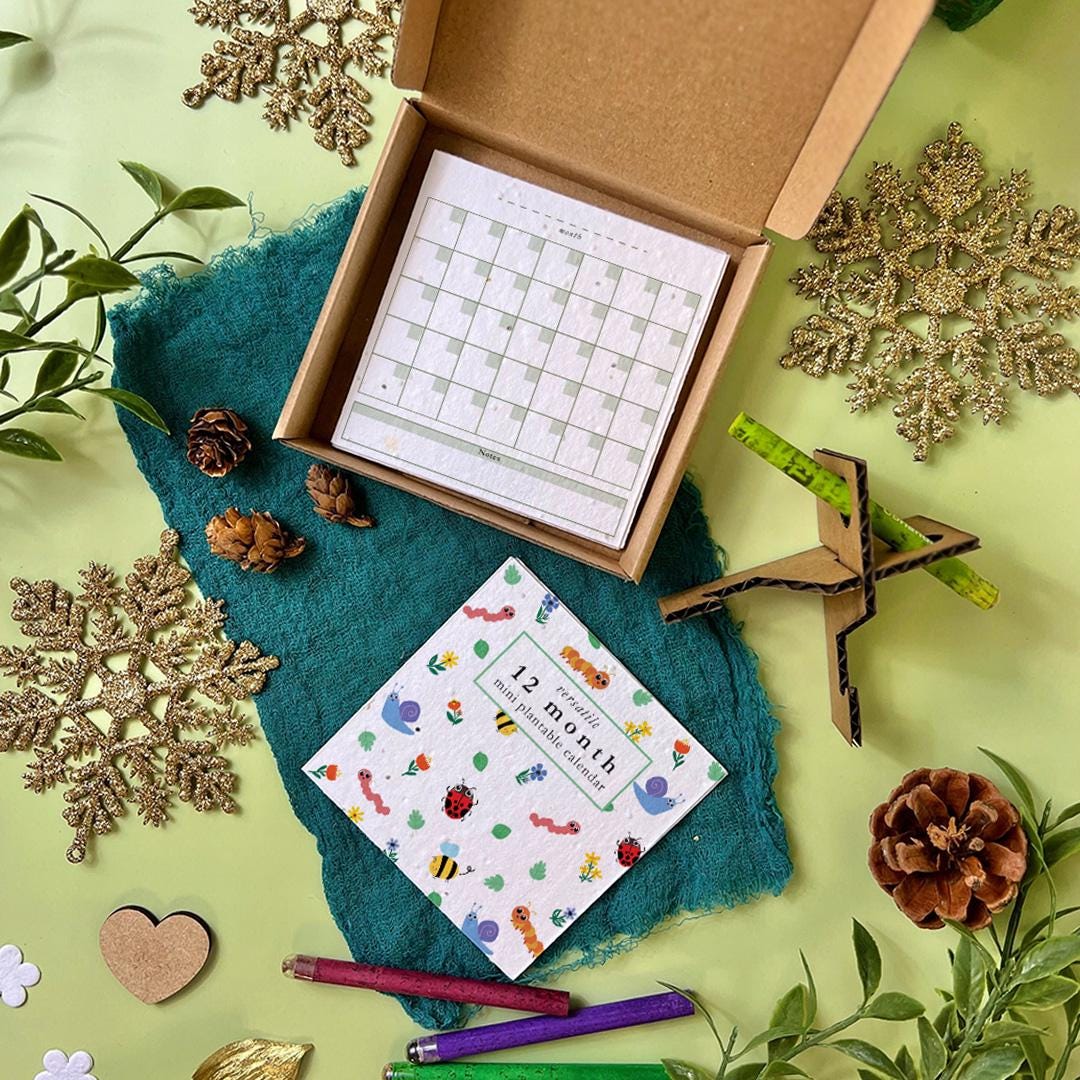 Eco-friendly Mini Desktop Seed Paper Plantable Versatile 12 Month ...