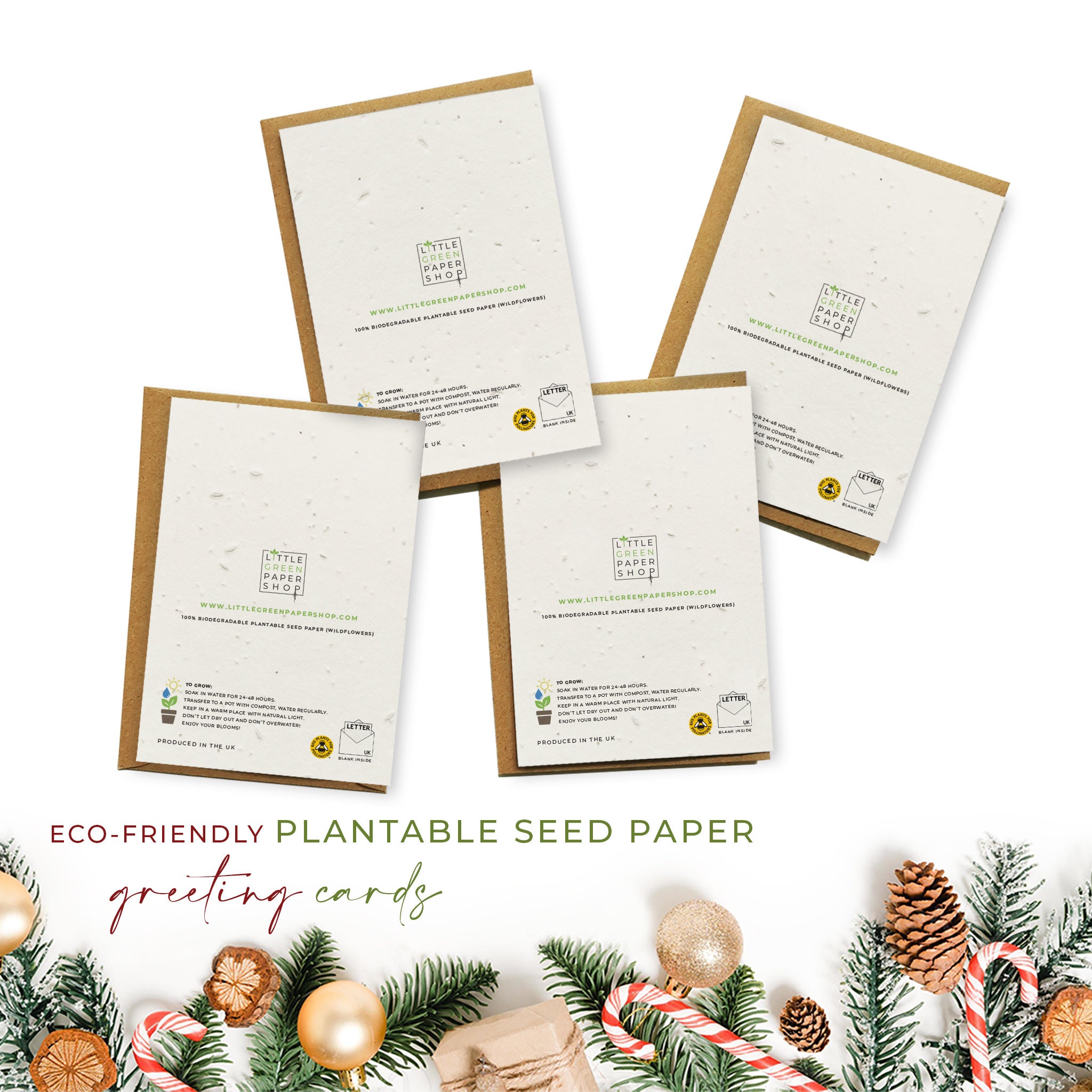 Eco-friendly Biodegradable Seed Paper Plantable Greeting Card - Etsy UK