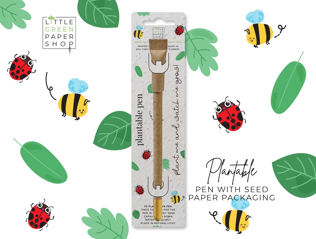 PLANTABLE PEN - Eco-friendly Recycled Pen With Seeds, Party Bag Filler ...