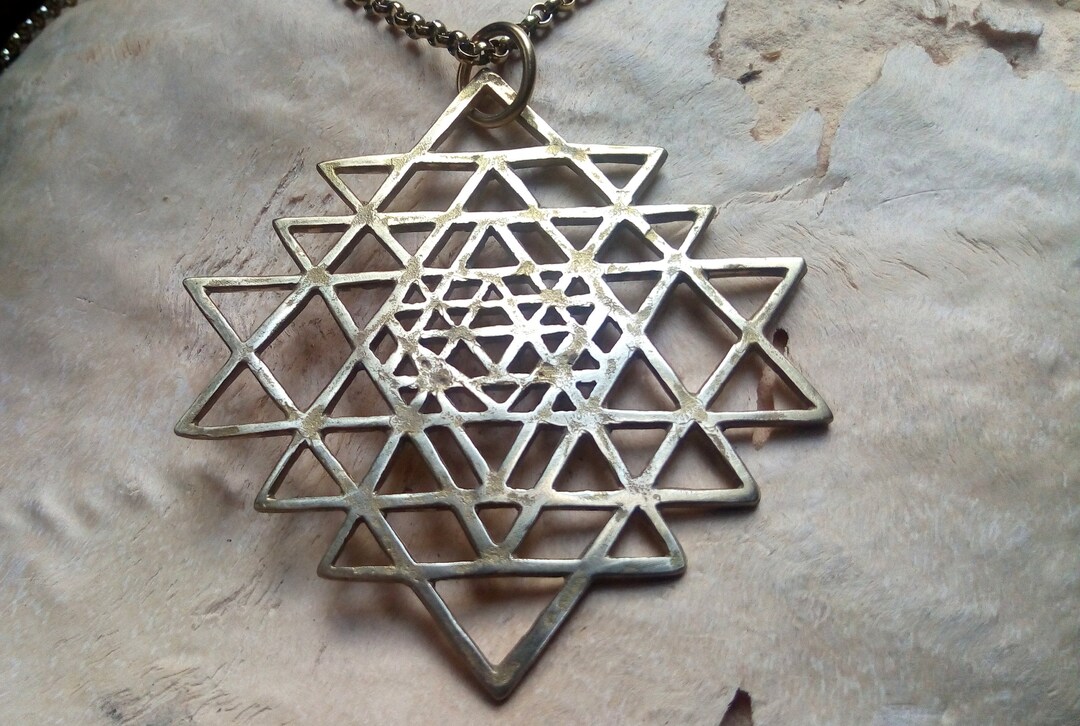 Sri Yantra Simple Brass Sacred Symbol Pendant - Etsy