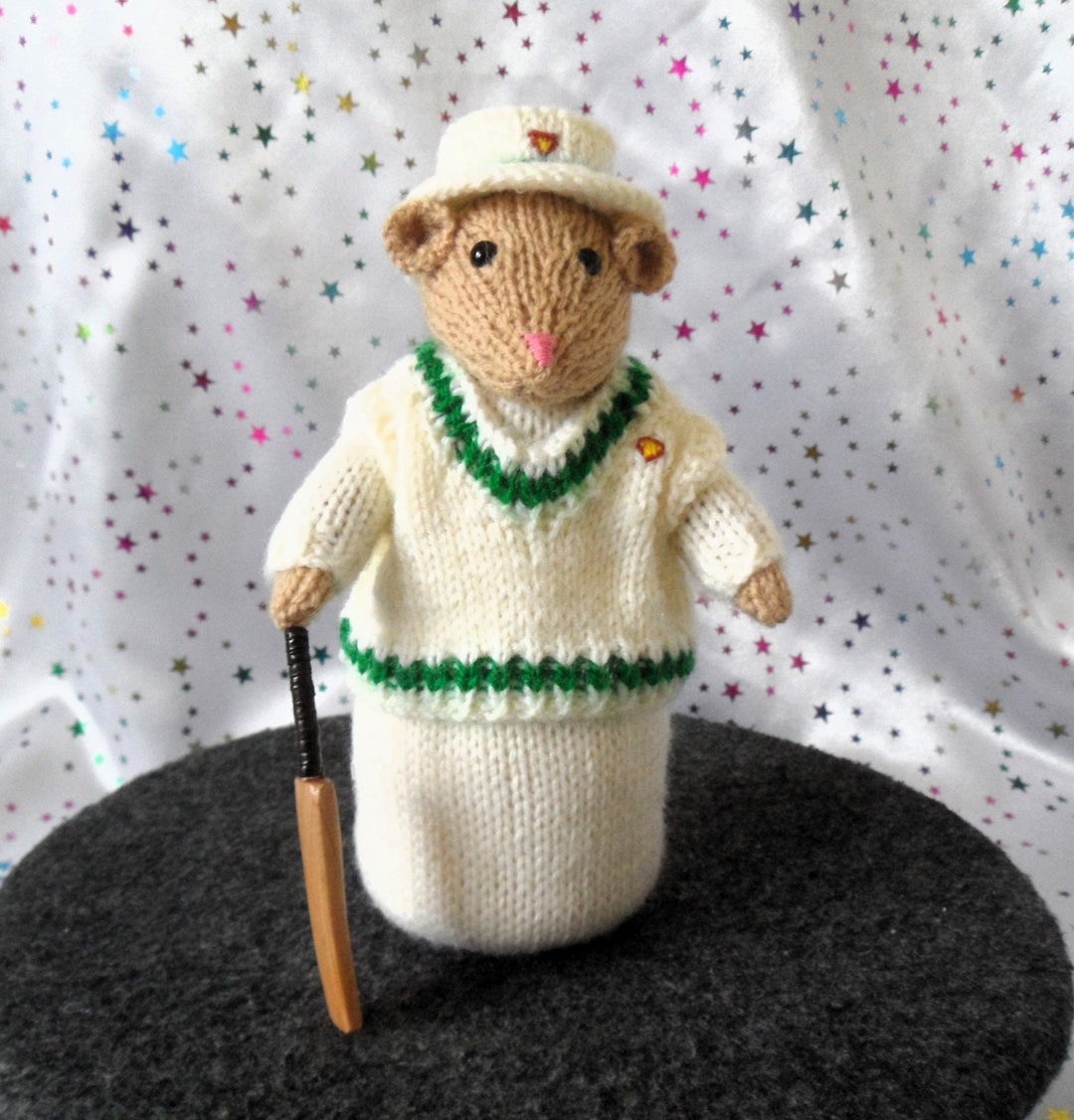 Hand Knitted Cricketer, Cricket Figure ,cricket Bat ,mouse Figure With ...