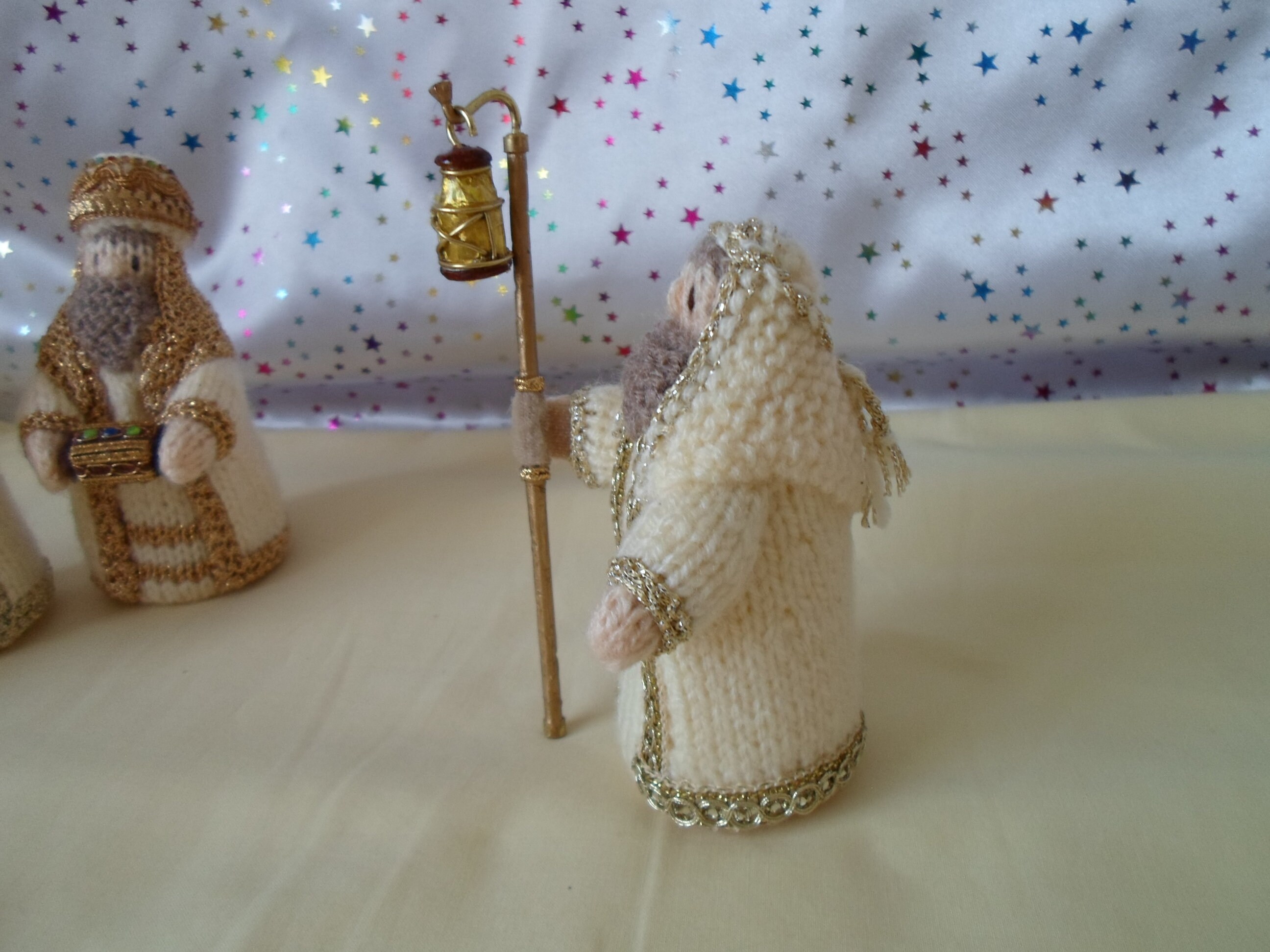 Knitted Nativity Set in Cream and Gold.hand Knitted.handmade. - Etsy UK