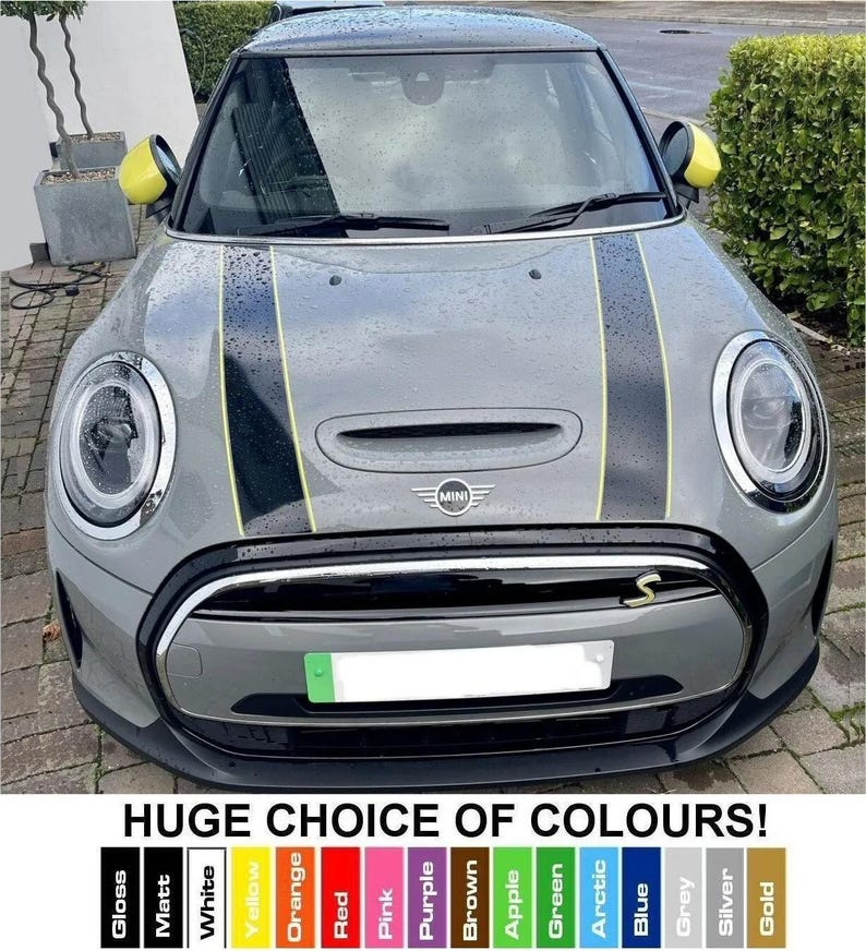 Mini Cooper Bonnet Stripes, F55 F56 F57 Vinyl Graphics, Pinstripe ...