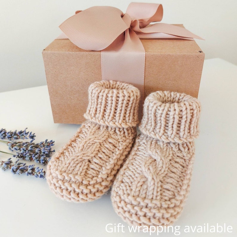 Hand Knitted Merino Wool Baby Booties Unisex Booties Newborn | Etsy