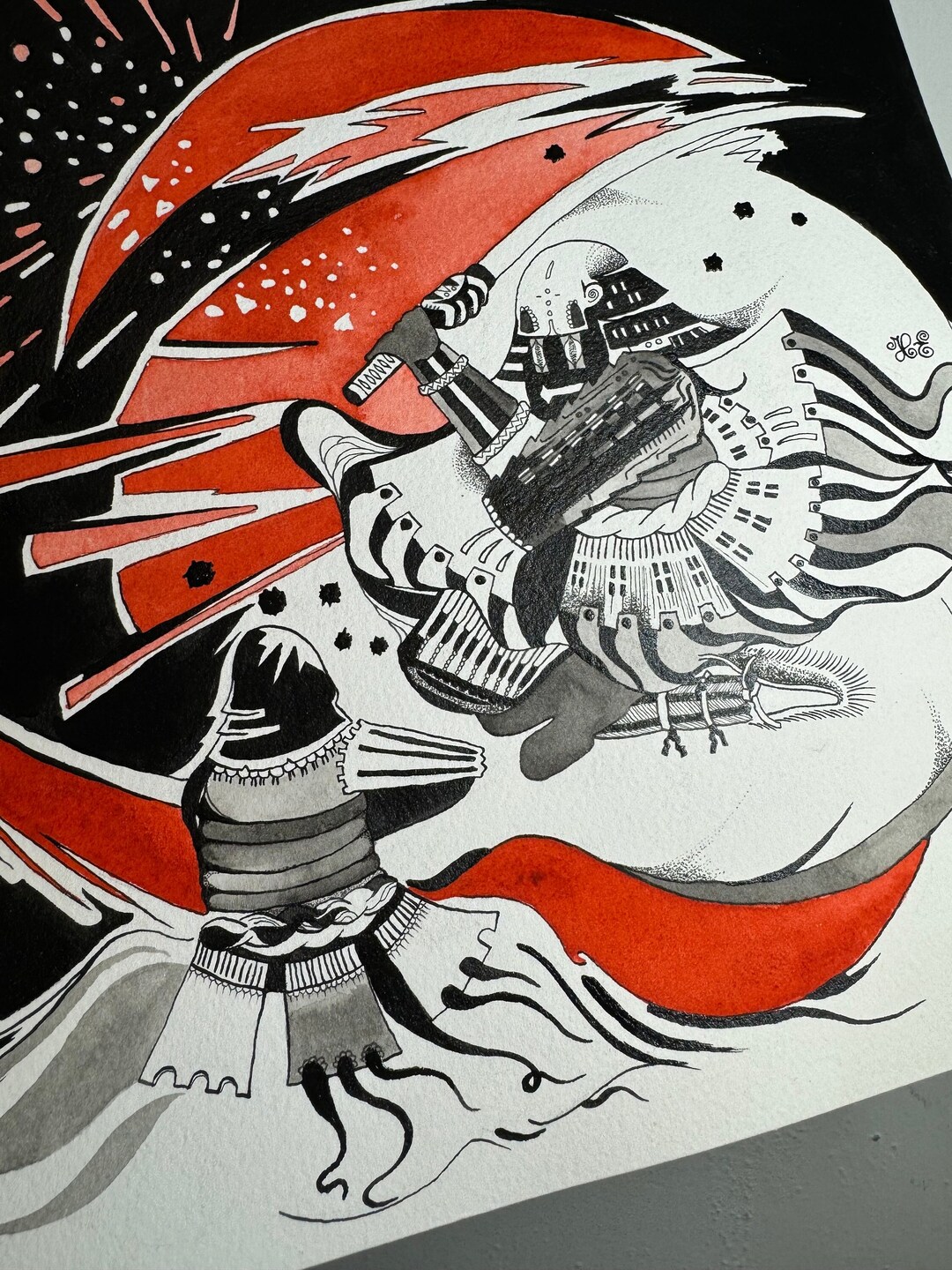 Samurai Original Artwork / Asian Art / Samurai Painting / Samurai Ink ...