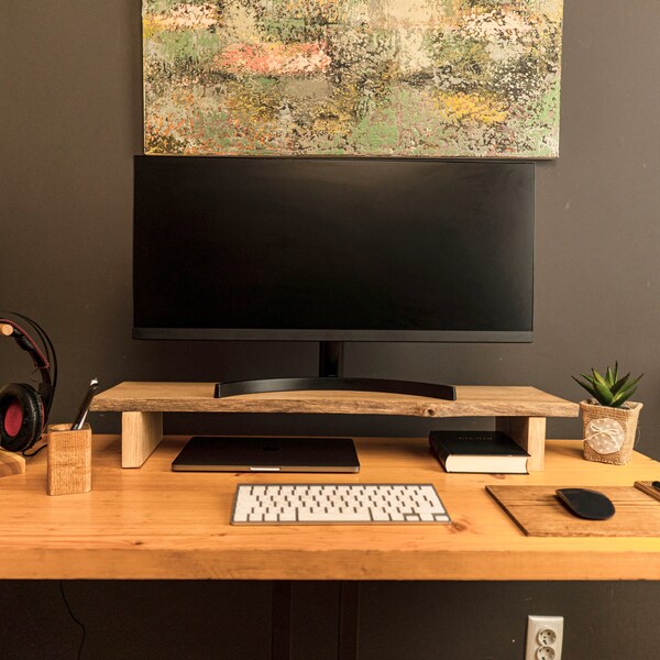Wood Monitor Stand - Etsy