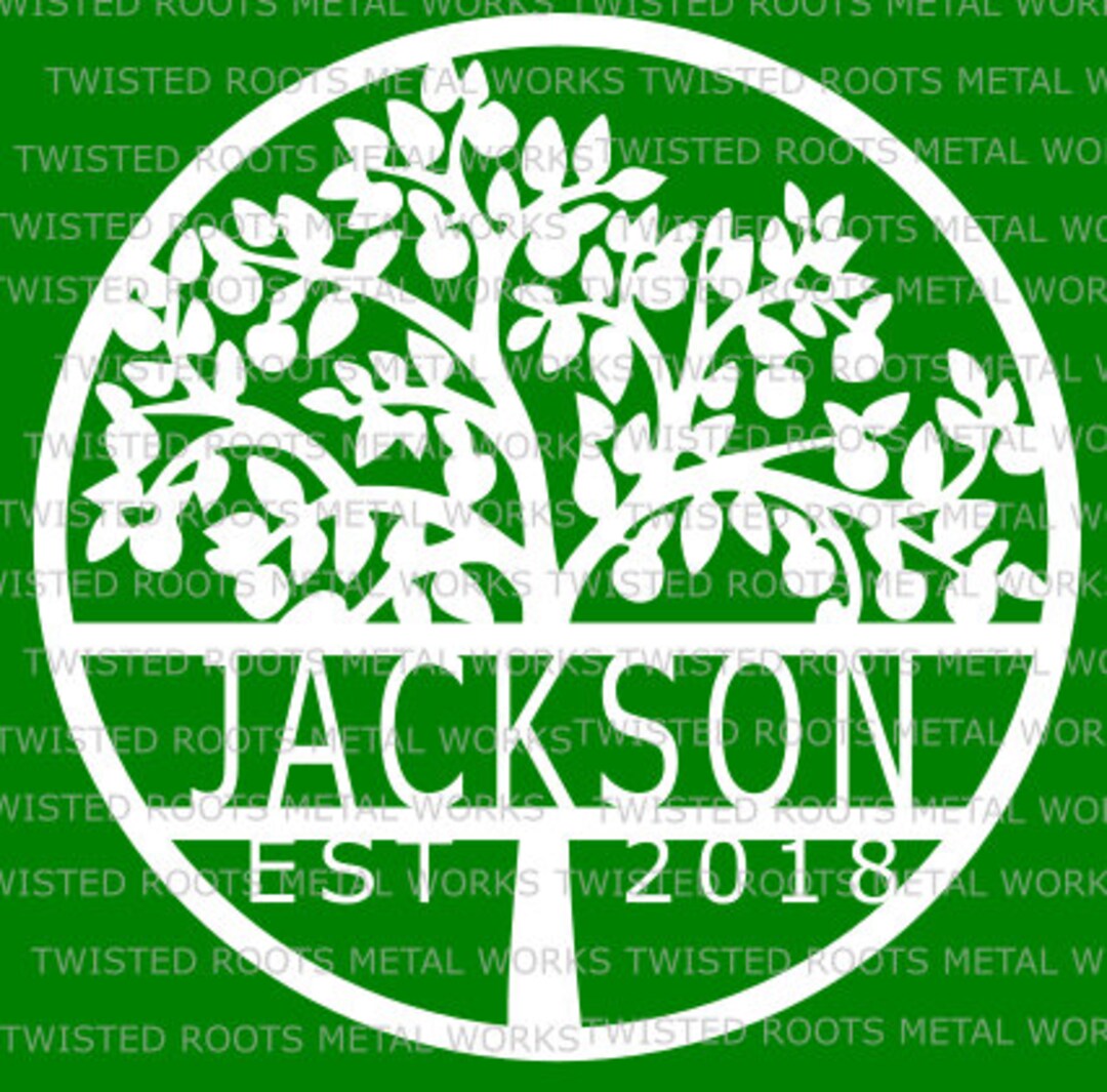 Tree Monogram SVG DXF Files - Etsy