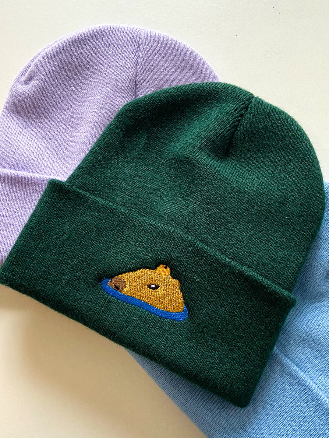 Capybara Beanie | Funny Cute Gift Embroidered - Etsy UK