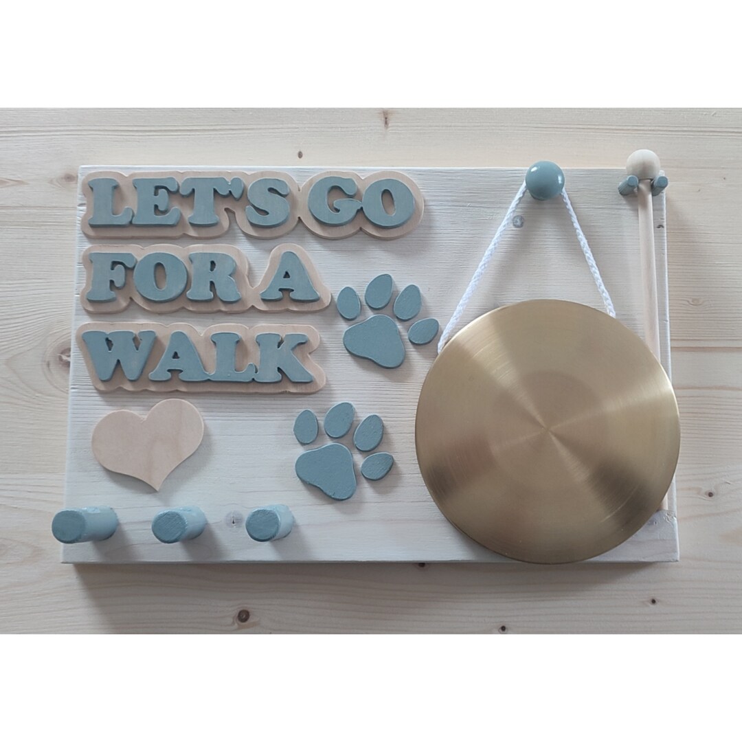 Dog Leash Holder Sign let's Go for a Walk With Gong, Wood Sign - Etsy