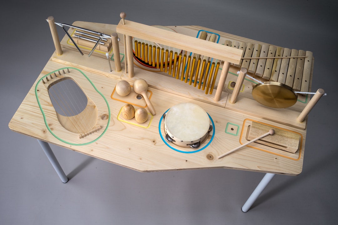 Wooden Instruments for Kids Toddlers Music Table With Instruments ...