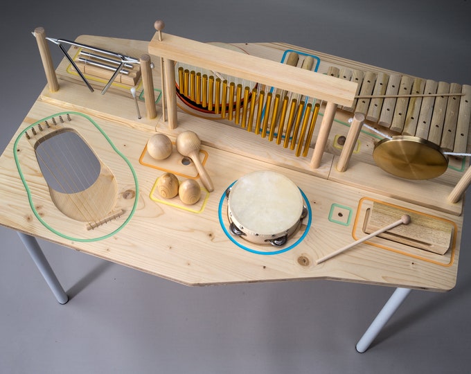 Wooden Instruments for Kids Toddlers Music Table With Instruments ...