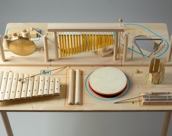 Percussion Instruments on Round Table Eco Friendly Wooden - Etsy