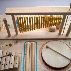 Wooden Instruments for Kids Toddlers Music Table With Instruments ...