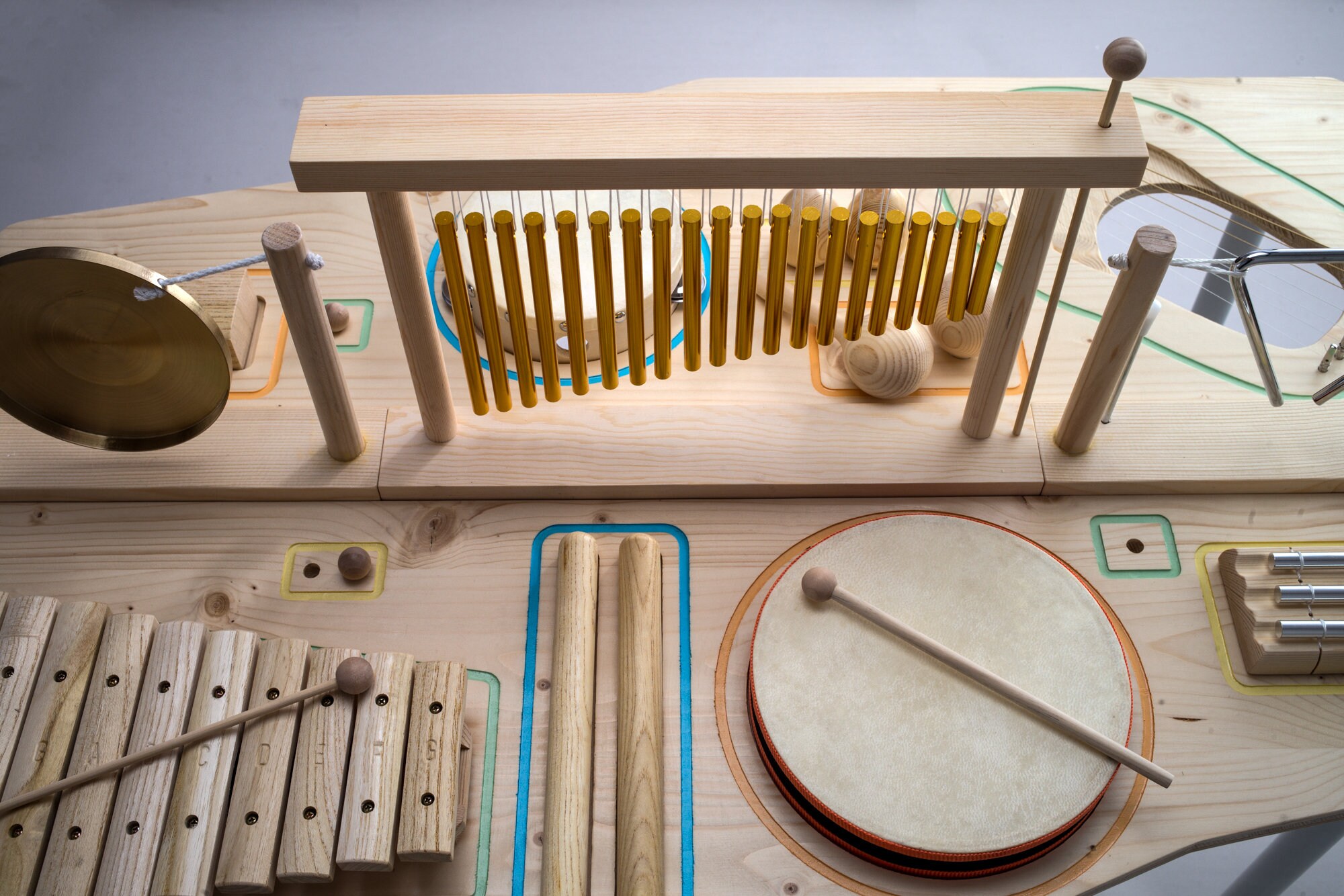 Wooden Instruments for Kids Toddlers Music Table With Instruments ...