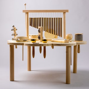 Music Instrumets for Children on Wooden Music Table Percussion ...