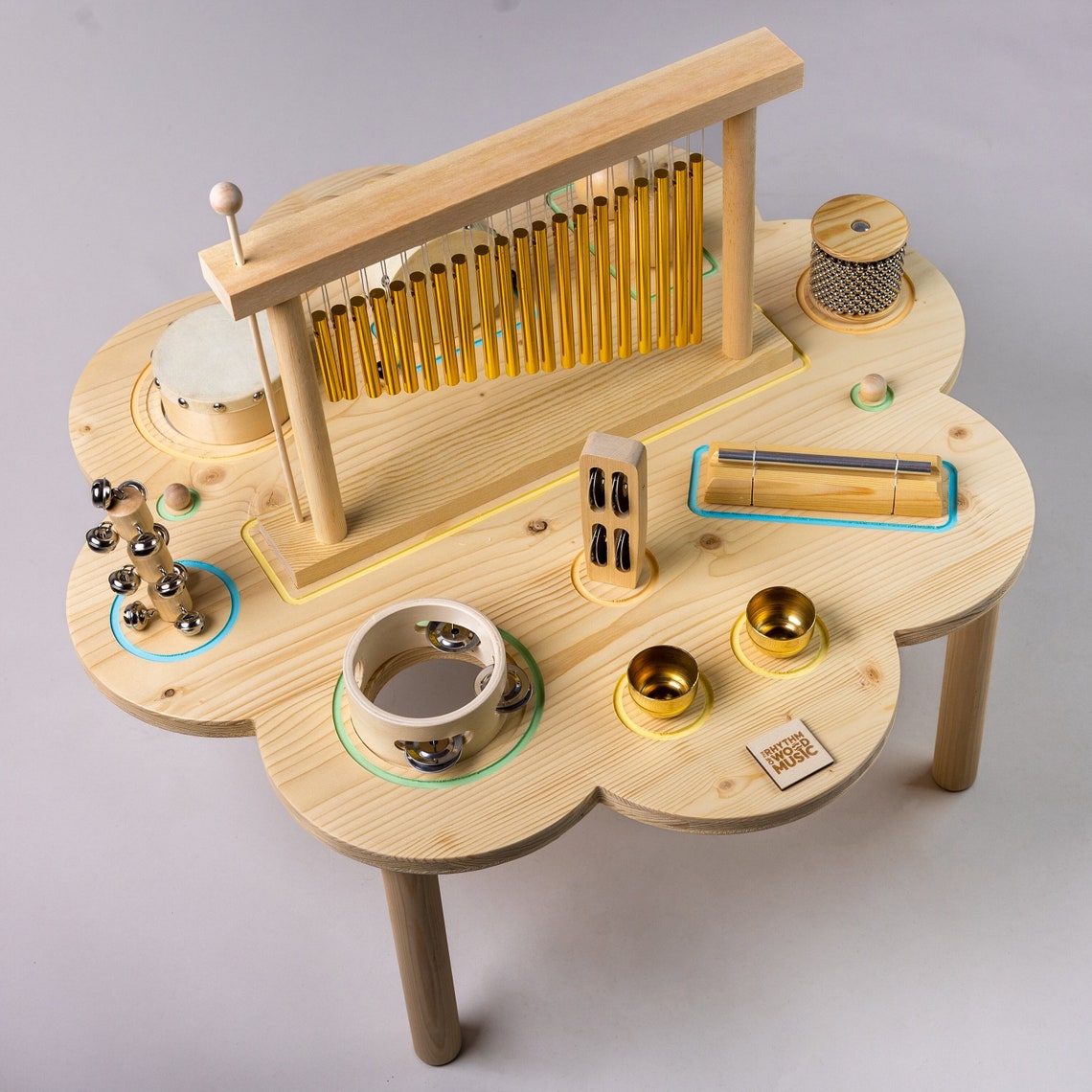 Music Instrumets for Children on Wooden Music Table Percussion ...