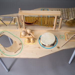 Wooden Instruments for Kids Toddlers Music Table With Instruments ...