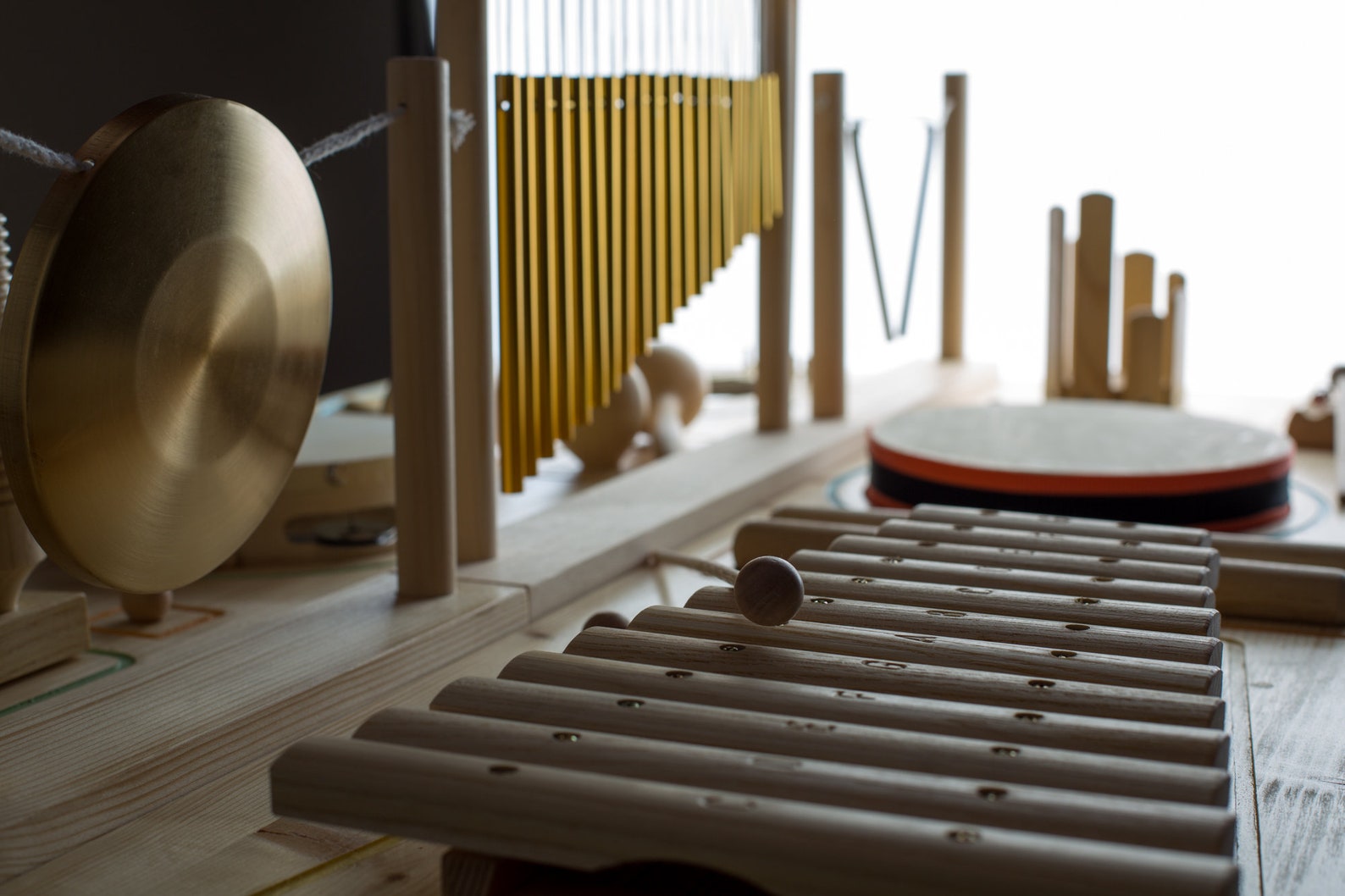 Wooden Instruments on Big Table Montessori Music Percussion | Etsy
