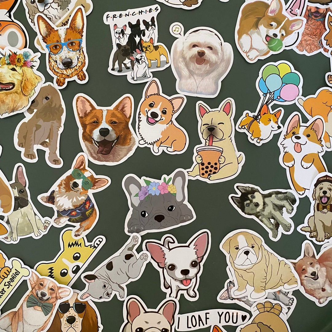 Lot of 50 Dog Stickers, Dog Lover, Doggy Fan, Shiba Cocker Spaniel ...