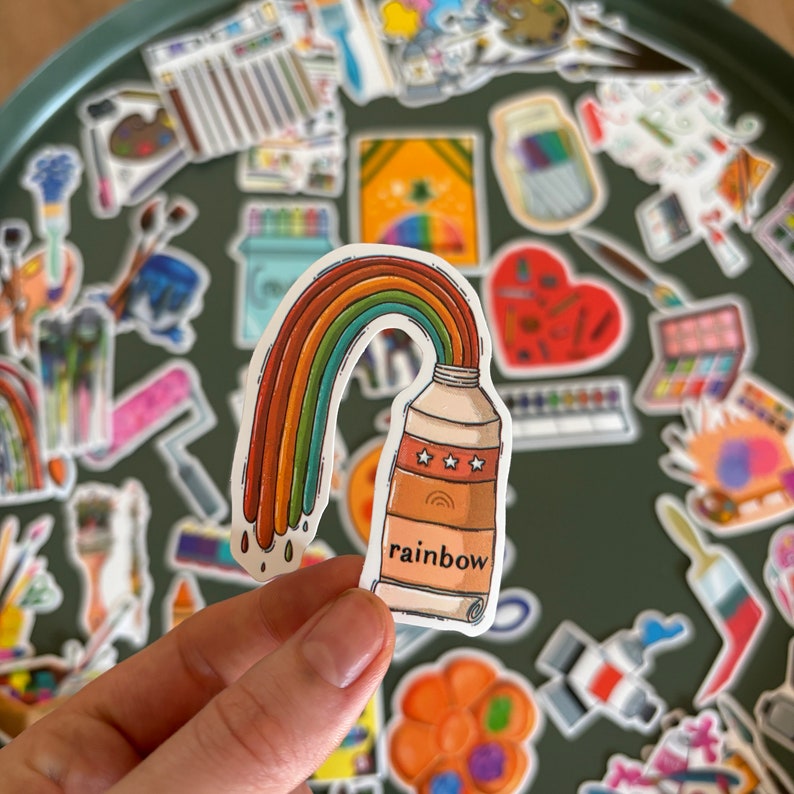 50 DIY Artist Stickers - Vinyl Stickers Bundle - Funny Stickers Pack ...