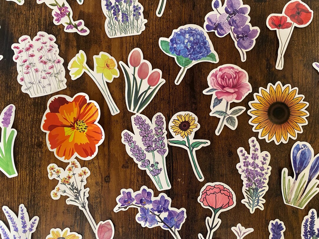 Flower Stickers Vinyl Stickers Bundle Funny Stickers Pack Stickers - Etsy