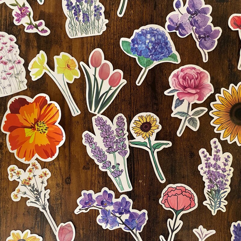 Flower Stickers - Etsy