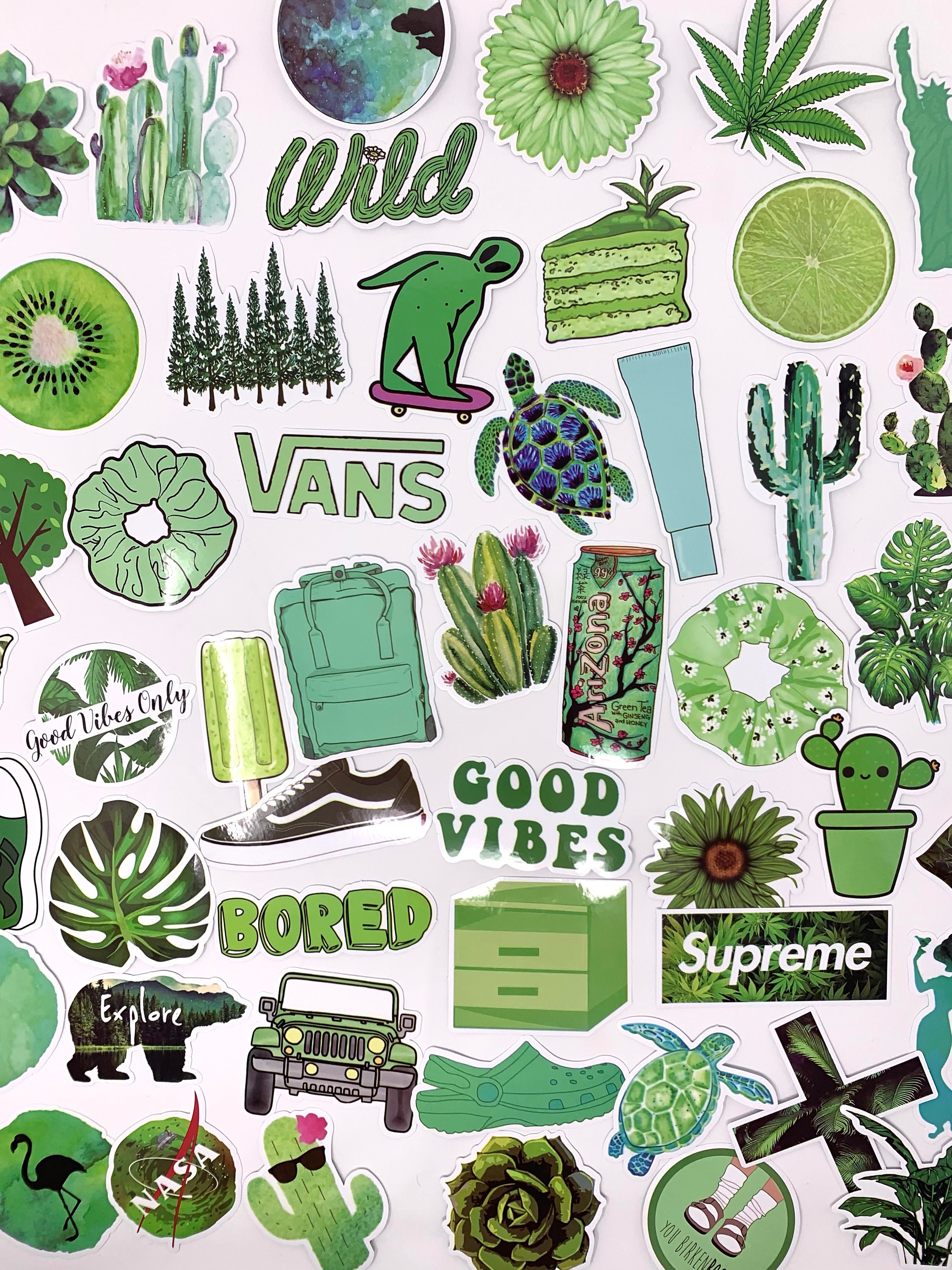 Green Stickers Vinyl Stickers Bundle Funny Stickers Pack - Etsy