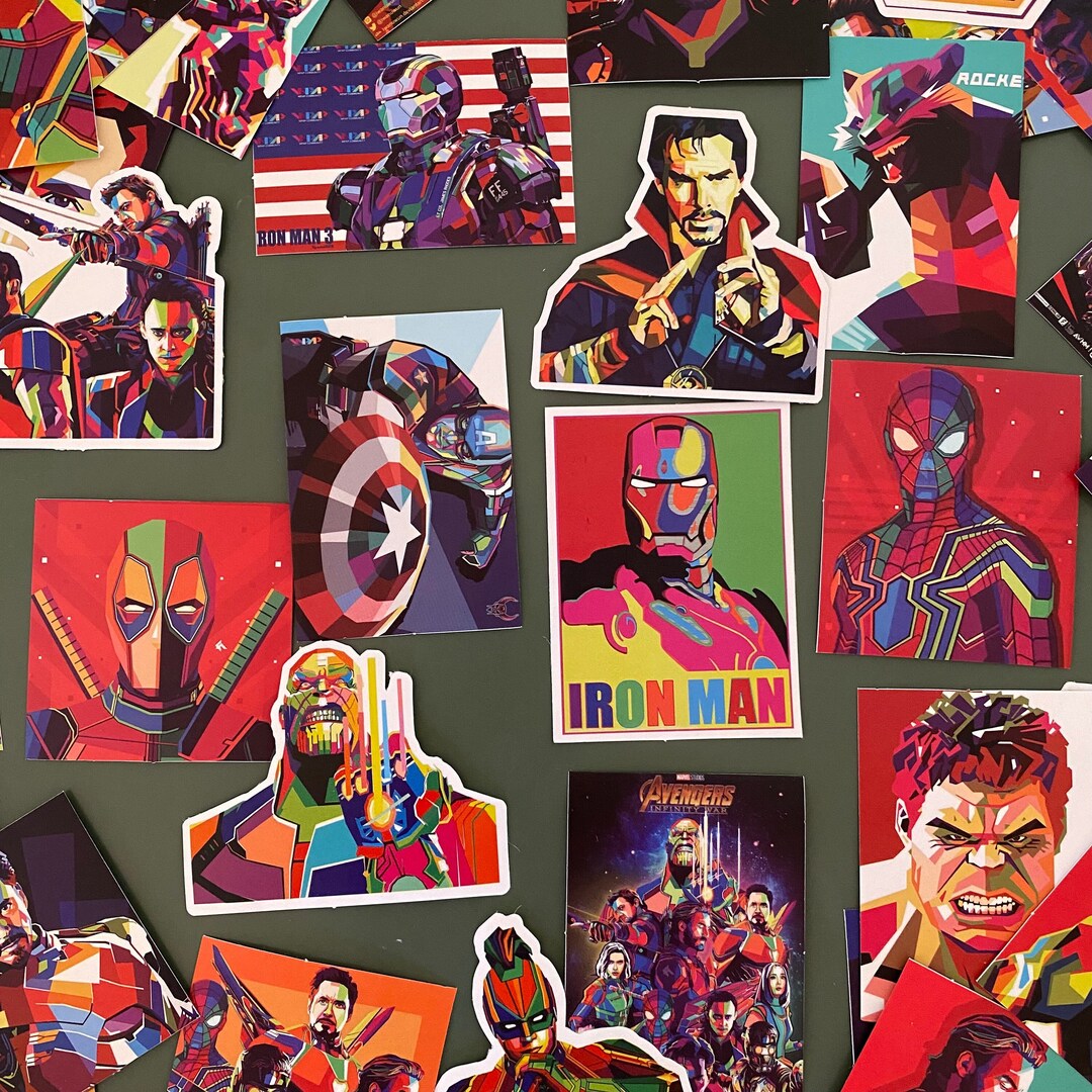 Superhero Aveng Stickers Superheroe Vinyl Stickers Bundle Funny ...