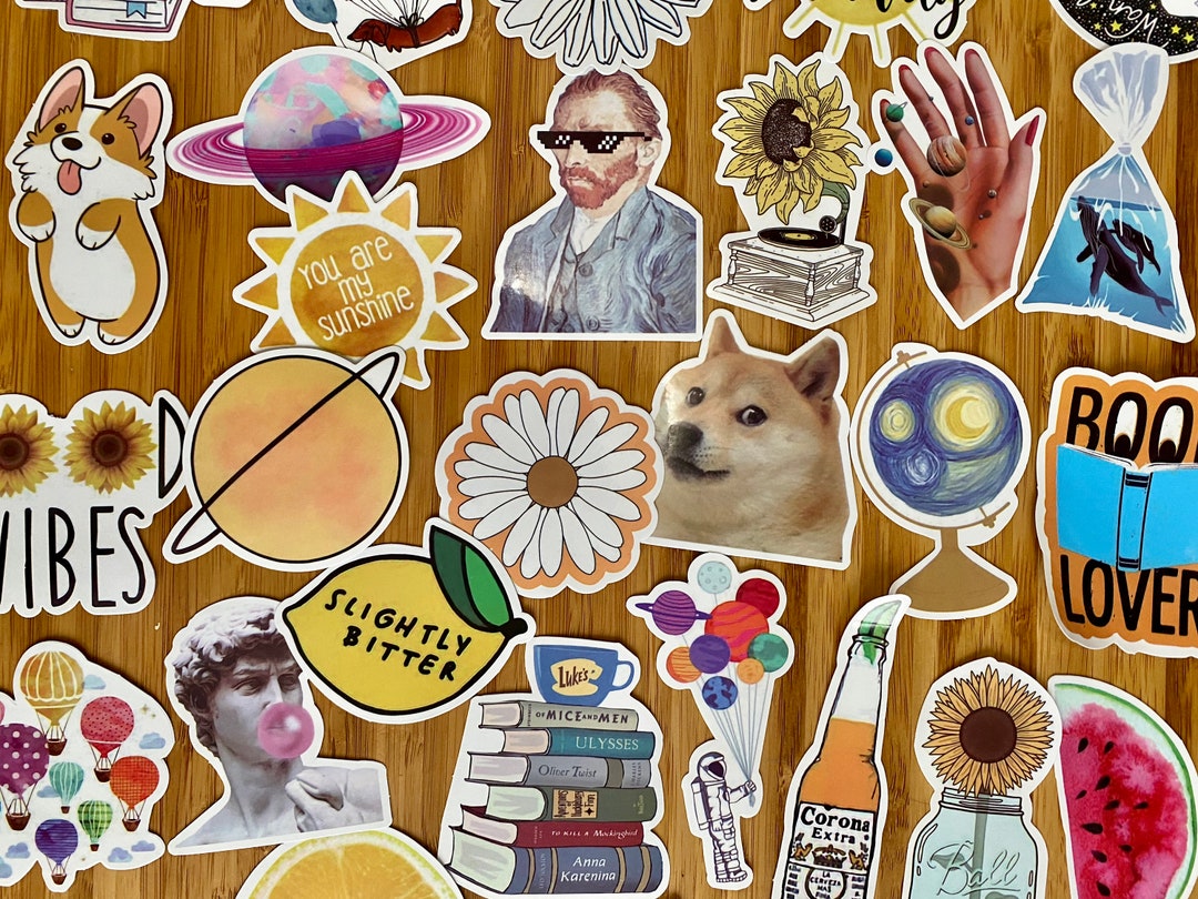 Yellow Stickers Vinyl Stickers Bundle Funny Stickers Pack - Etsy