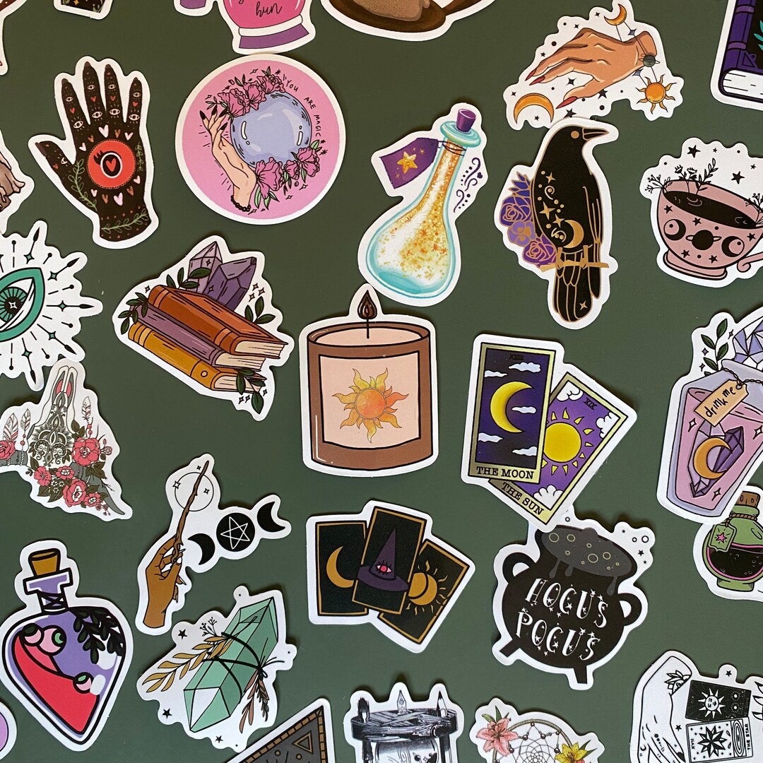 Lot 50 Witchcraft Stickers Astrology Esotericism Vinyl Stickers Bundle ...