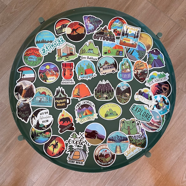 50 Camping Roadtrip & Outdoors Stickers - Vinyl Stickers Bundle- Funny ...