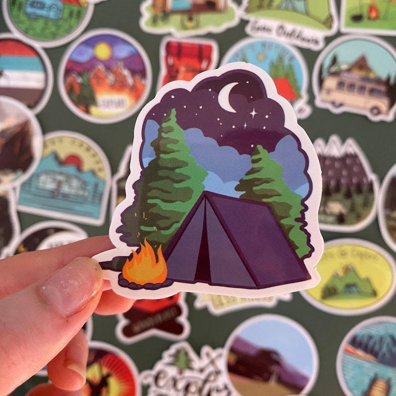 50 Camping Roadtrip & Outdoors Stickers - Vinyl Stickers Bundle- Funny ...