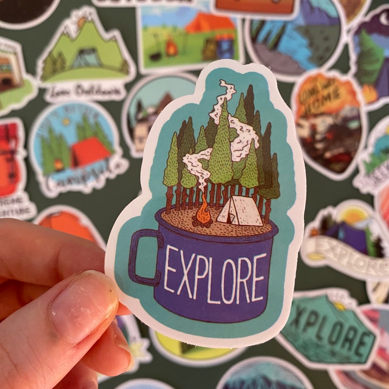 50 Camping Roadtrip & Outdoors Stickers - Vinyl Stickers Bundle- Funny ...