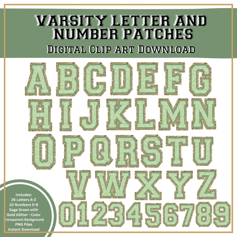 Sage Green Letters Png - Etsy
