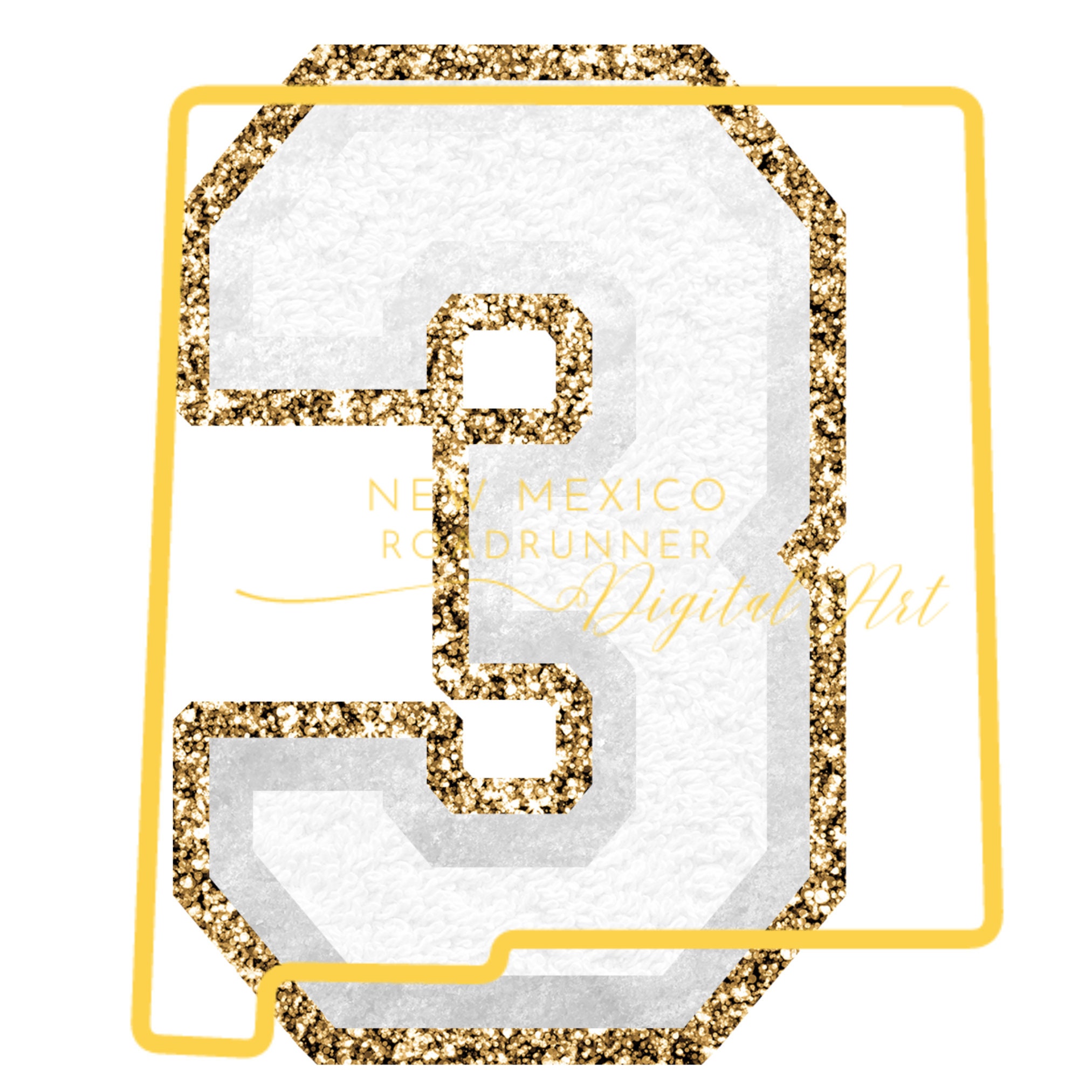 White With Gold Glitter Varsity Letter Patches Clip Art, PNG, Digital ...