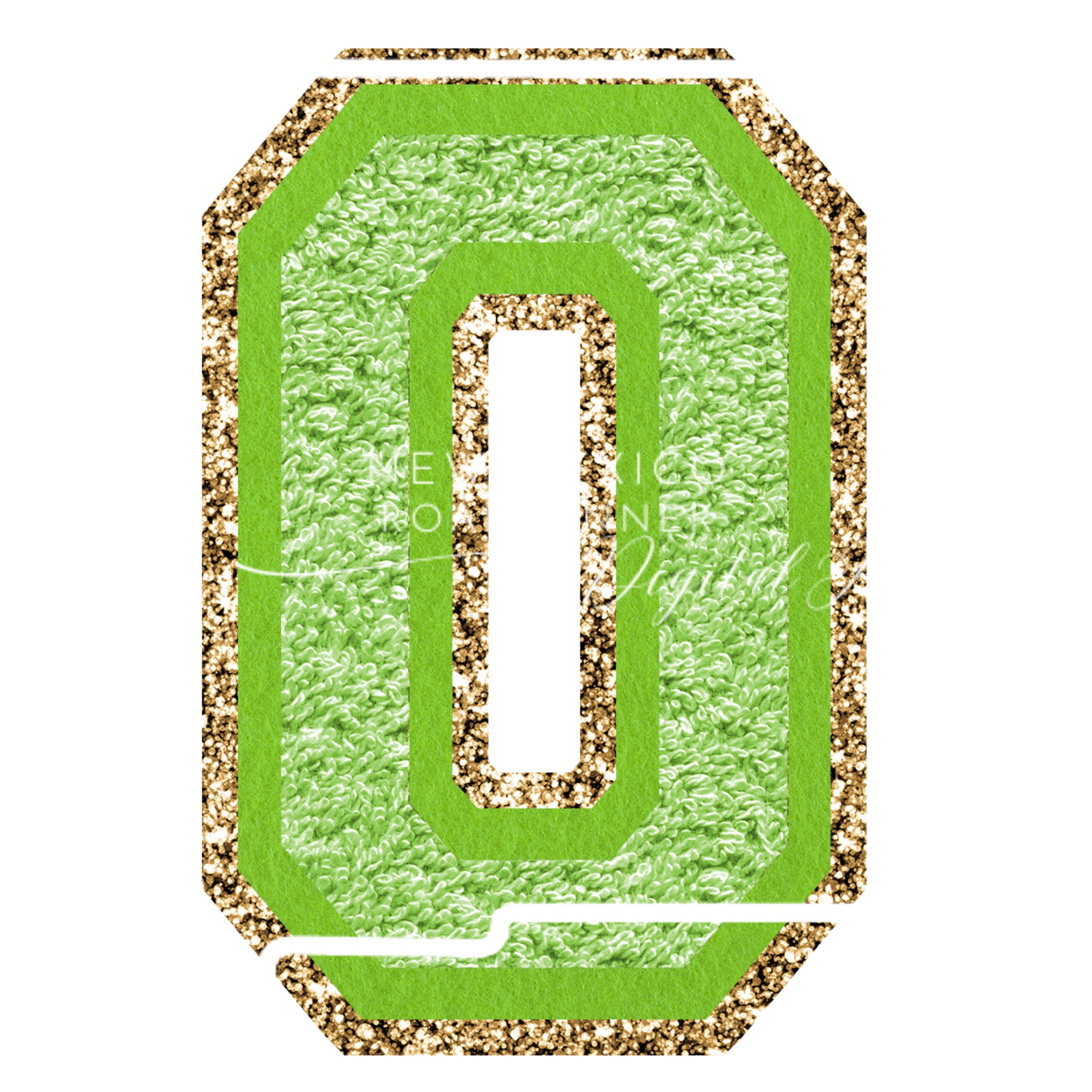 Bright Lime Green Varsity Letter and Number Patches Digital Download ...