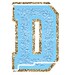 Sky Blue With Gold Glitter Varsity Letter and Number Patches Clip Art ...