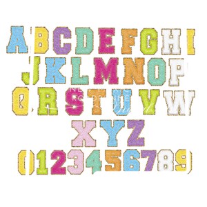 Varsity Letter and Number Clip Art, PNG, Digital Download- Multicolor ...